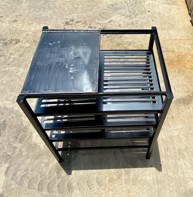 Small Tiered BBQ Rack for multi level outdoor cooking.