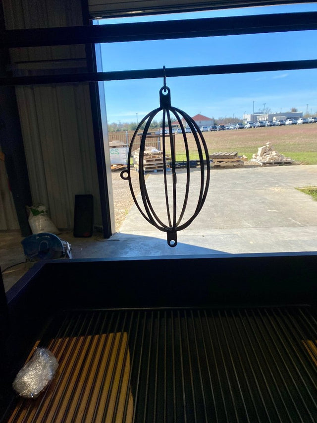 Football Shaped BBQ Hanging Chicken Cage