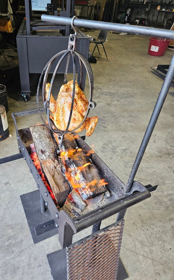 Football Shaped BBQ Hanging Chicken Cage