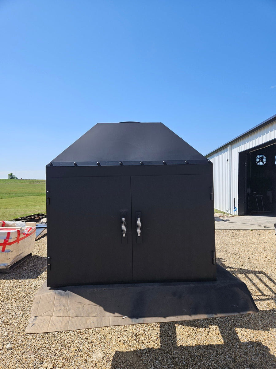 Fireplace with BBQ Grill Insert and Storage – Heritage Backyard Inc.