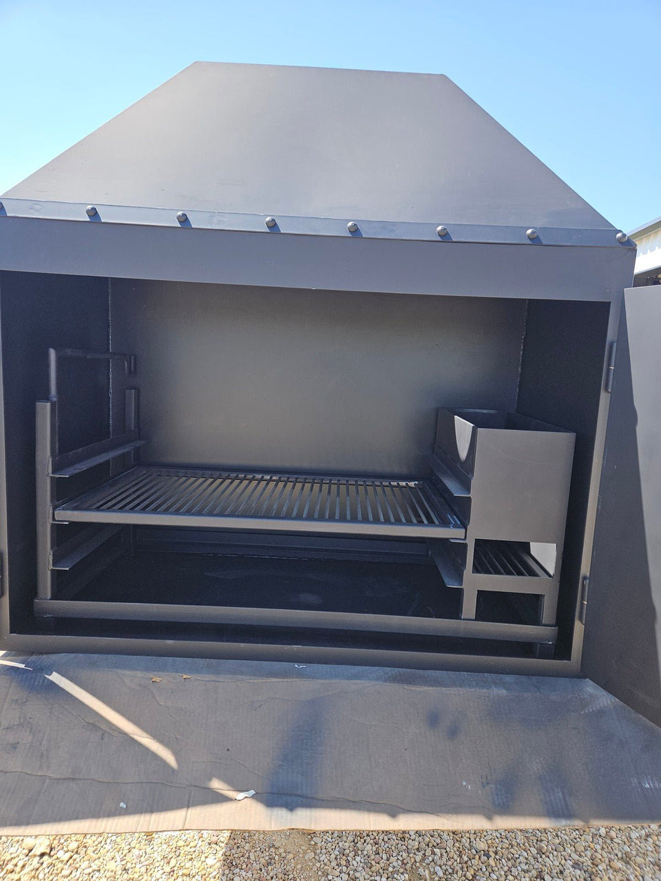 Fireplace with BBQ Grill Insert and Storage