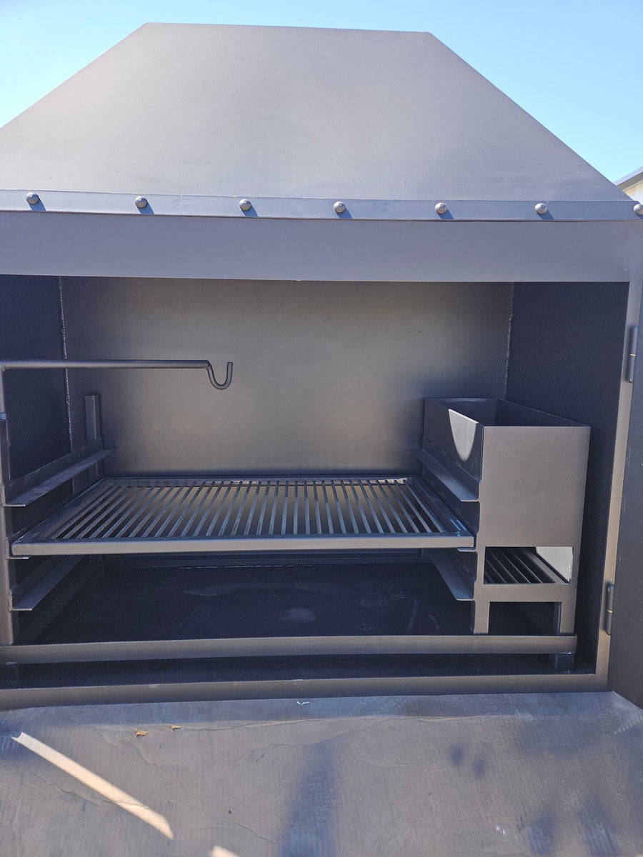 Fireplace with BBQ Grill Insert and Storage – Heritage Backyard Inc.